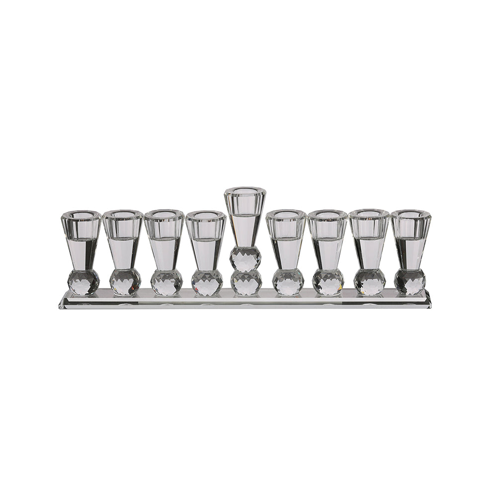 Flat Base Crystal Menorah — BT Shalom