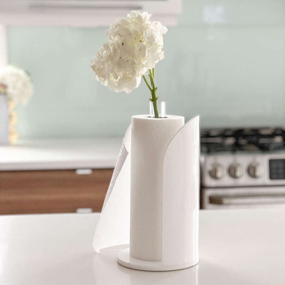 Lucite Paper Towel Display Stand with Vase — BT Shalom
